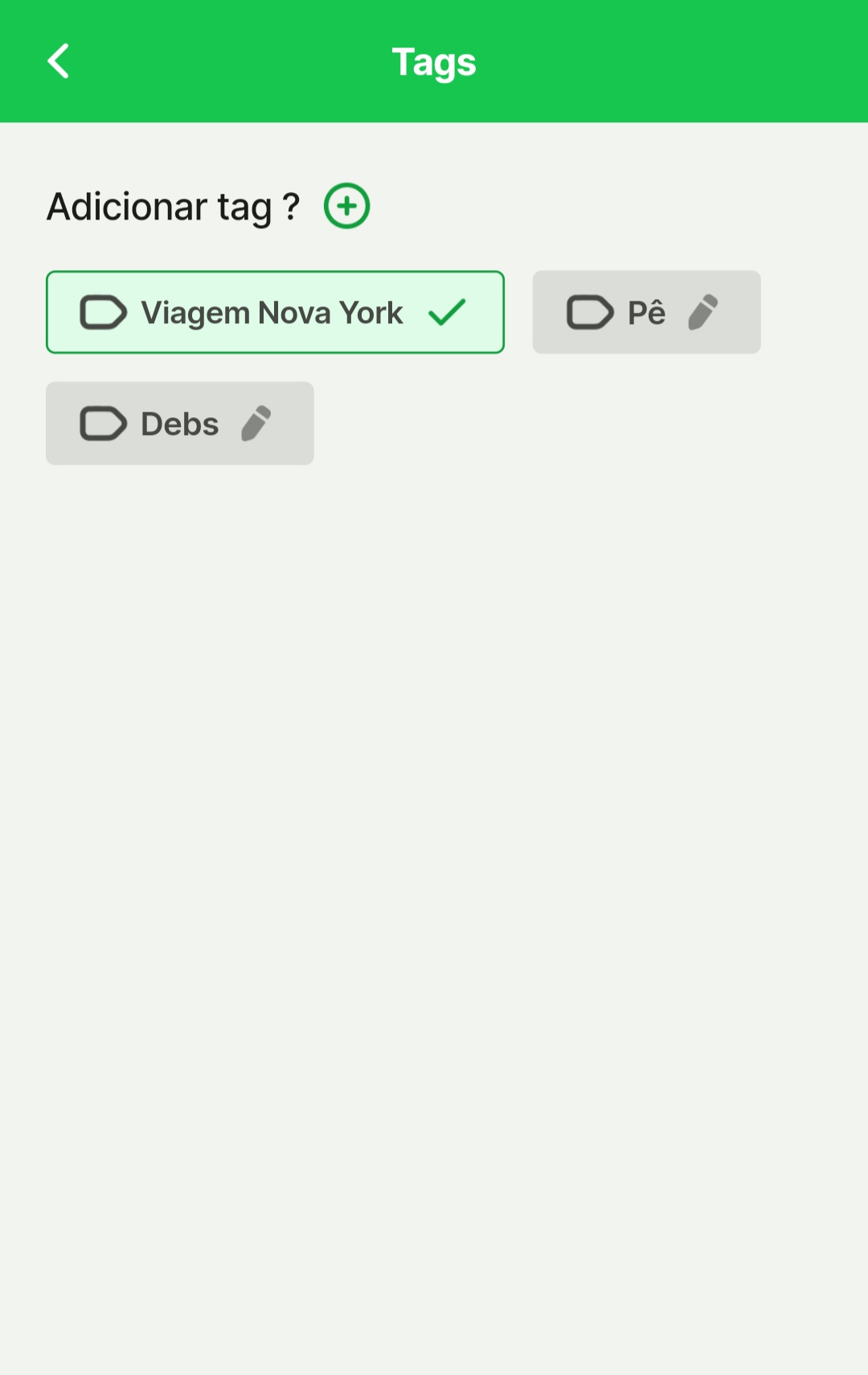 Android - Tags - Editar tag – Organizze